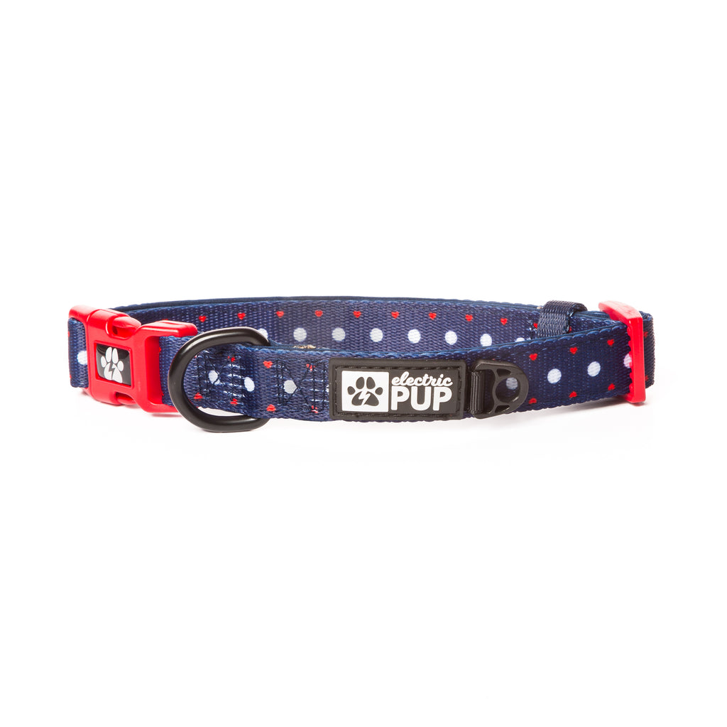 ‘Puppy Love’ (Navy/Red) Collar – Electric Pup